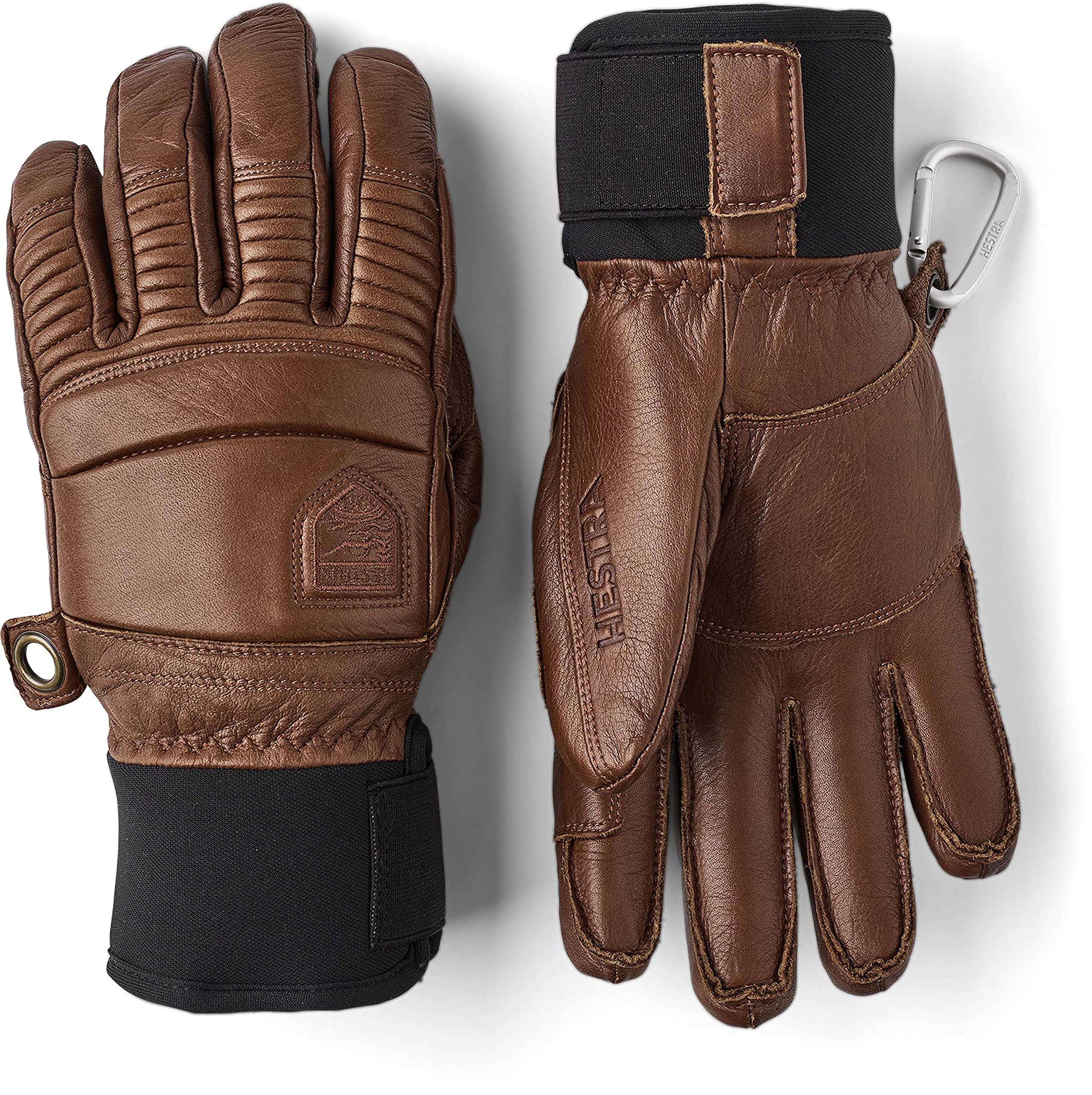 Hestra Mens Ski Gloves: Fall Line Winter Cold Weather Leather Gloves, Brown, 10
