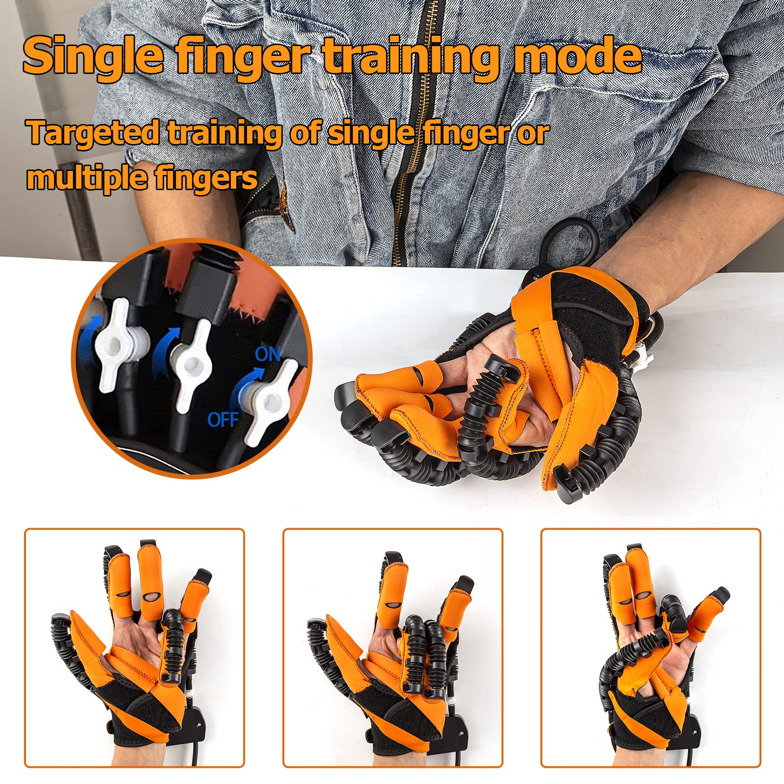 KCYXSMAX Rehabilitation Robot Gloves Flexion & Finger Exerciser Gloves Hand Strengthener Physical Therapy Equipment for Stroke Hemiplegia Hand Dysfunction Patient 9 Intensity Gears 3 Training Modes