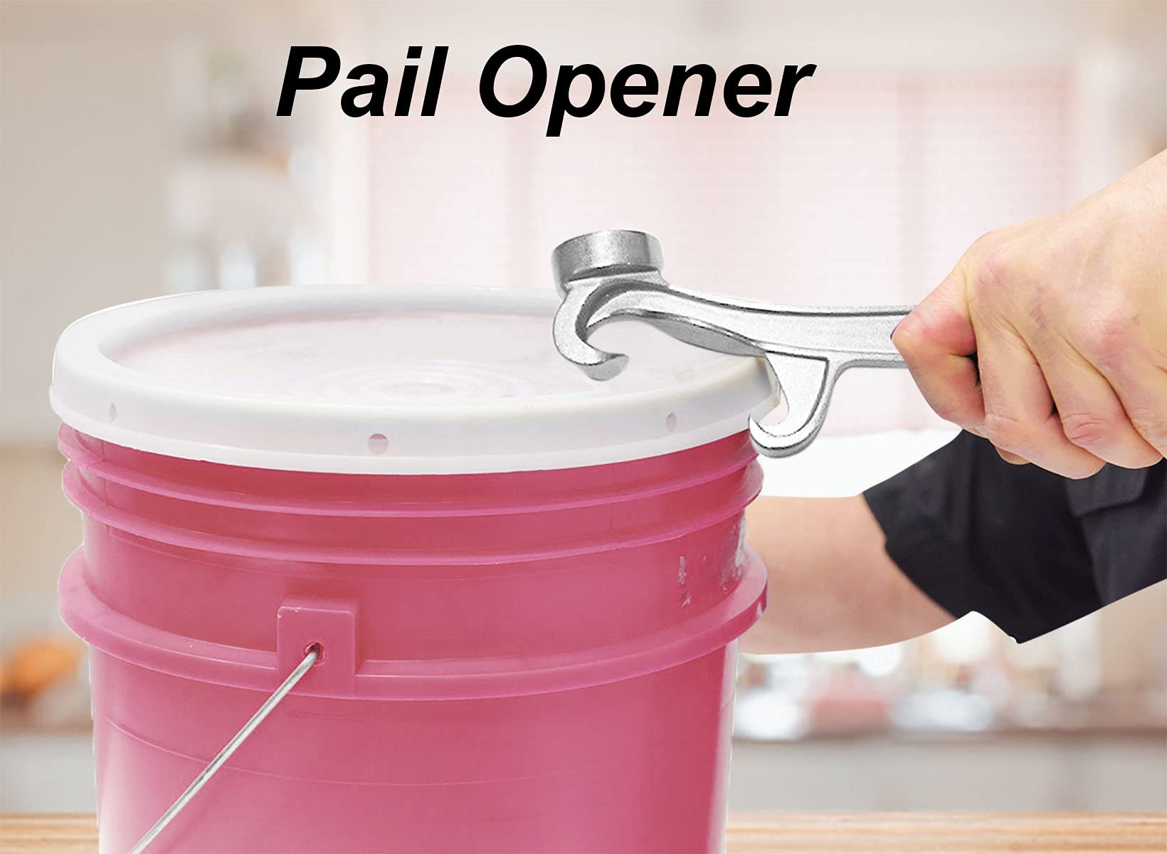 HOME-X Aluminum Pail Opener, Sturdy Bucket Lid Removal Tool, Handy Lightweight Aluminum Lid-Remover and Opener Tool, 8 ½” L x 2" W x 1 ¼” H, Silver
