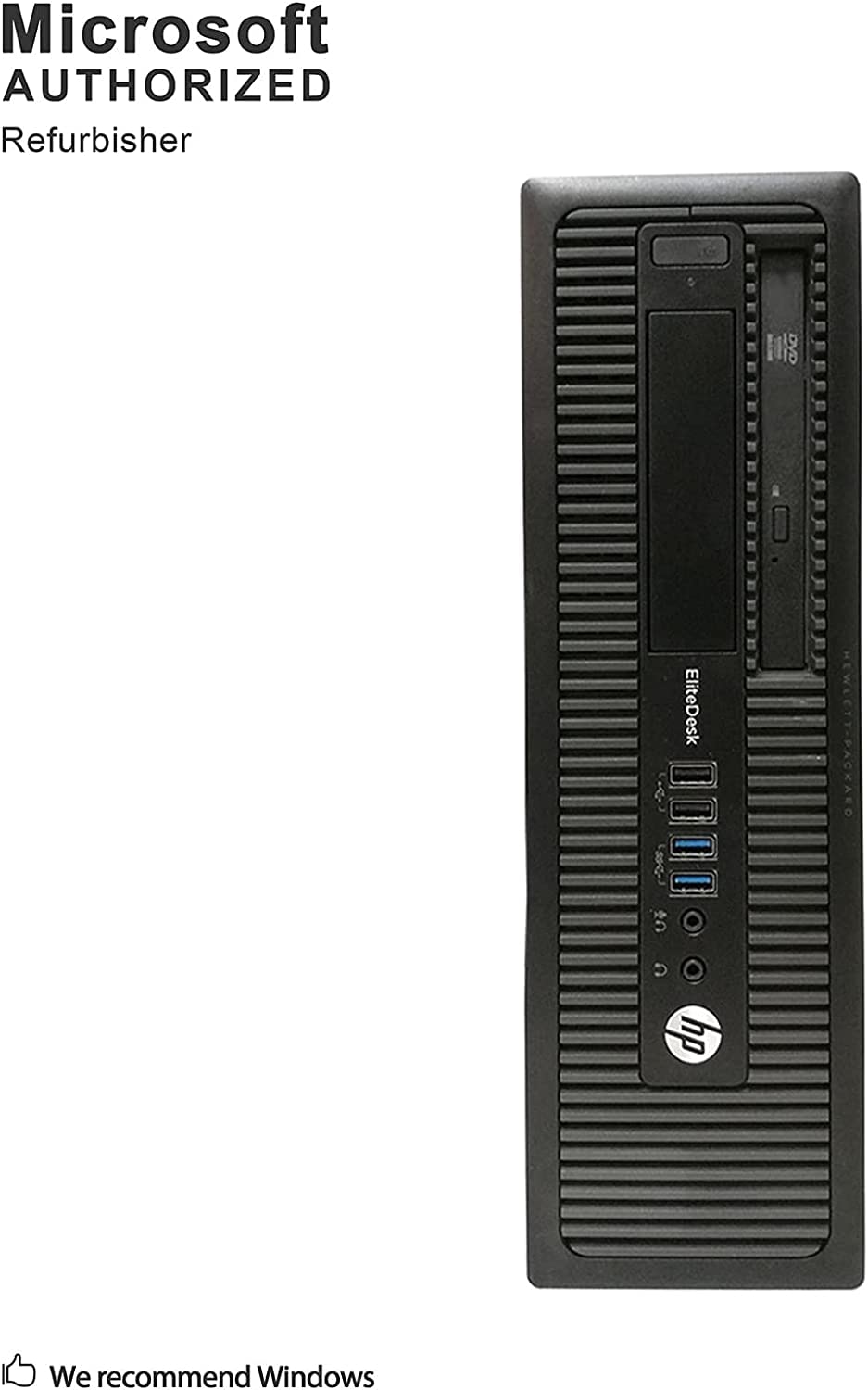 HP EliteDesk 800 G1 SFF Business Desktop Computer PC, Intel Core i5-4590 Upto 3.7GHz, 16GB RAM, 500GB HDD, 256GB SSD, DVD, WiFi, DVD, TF200, High Performance, Windows 10 Professional (Renewed)