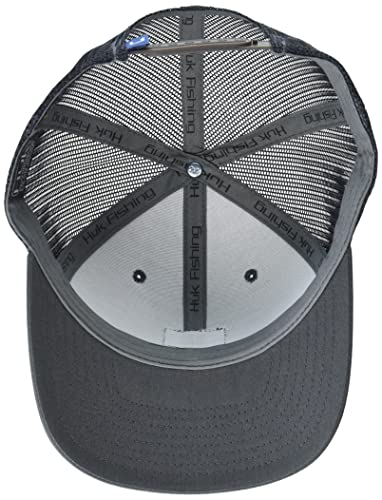 HUK mens Mesh Trucker Snapback Hat | Anti-Glare Fishing Hat, Huk'd Up - Volcanic Ash