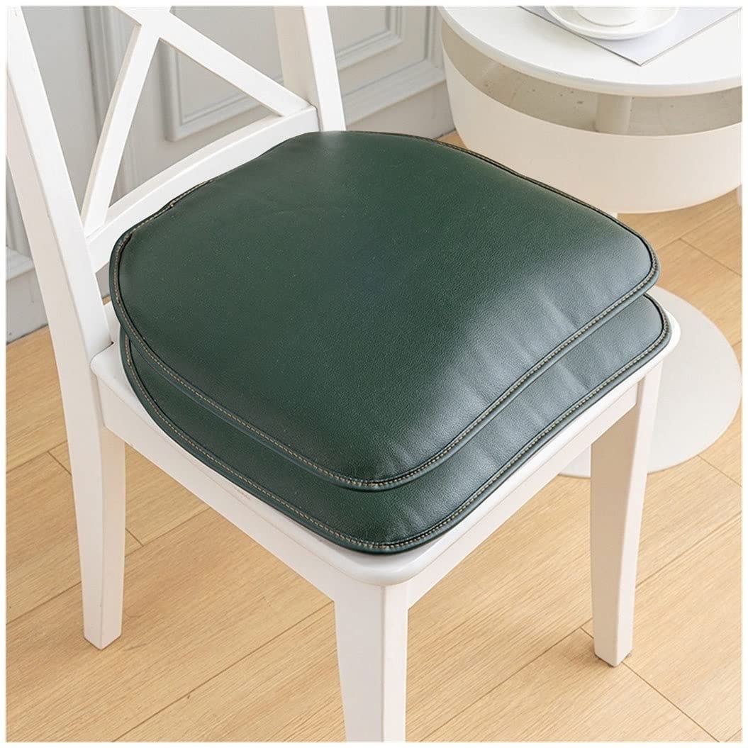 Leather Dining Chair Cushion, 1/2/4 Packs Horseshoe Seat Cushion Non Slip Chair Pad, Waterproof Seat Cushions 43x40cm(Set Of 1), 43x40cm(Set Of 2), 43x40cm(Set Of 4) ( Color : Dark green , Size : 40*4