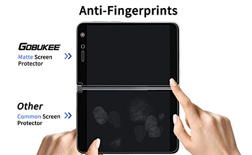 GOBUKEE [3PACK 6PCS] [Matte]+[Clear]+[Back Protector] MS Surface Duo PET Film Screen Protector Matte + Clear Film protector with Back Film [Perfect Fit] for Microsoft SurfaceDuo