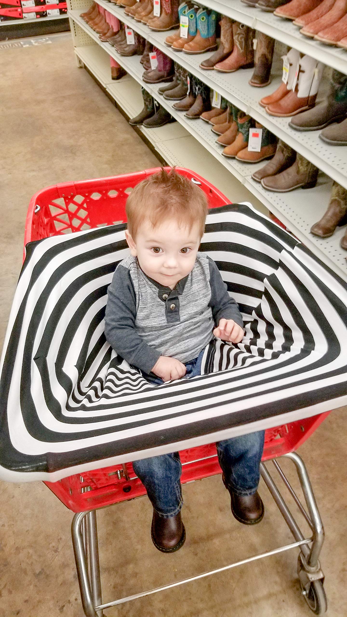 Itzy Ritzy 4-in-1 Nursing Cover, Car Seat Cover, Shopping Cart Cover and Infinity Scarf - Breathable, Multi-Use Mom Boss Breastfeeding Cover, Black & White Stripe (Pack of 2)