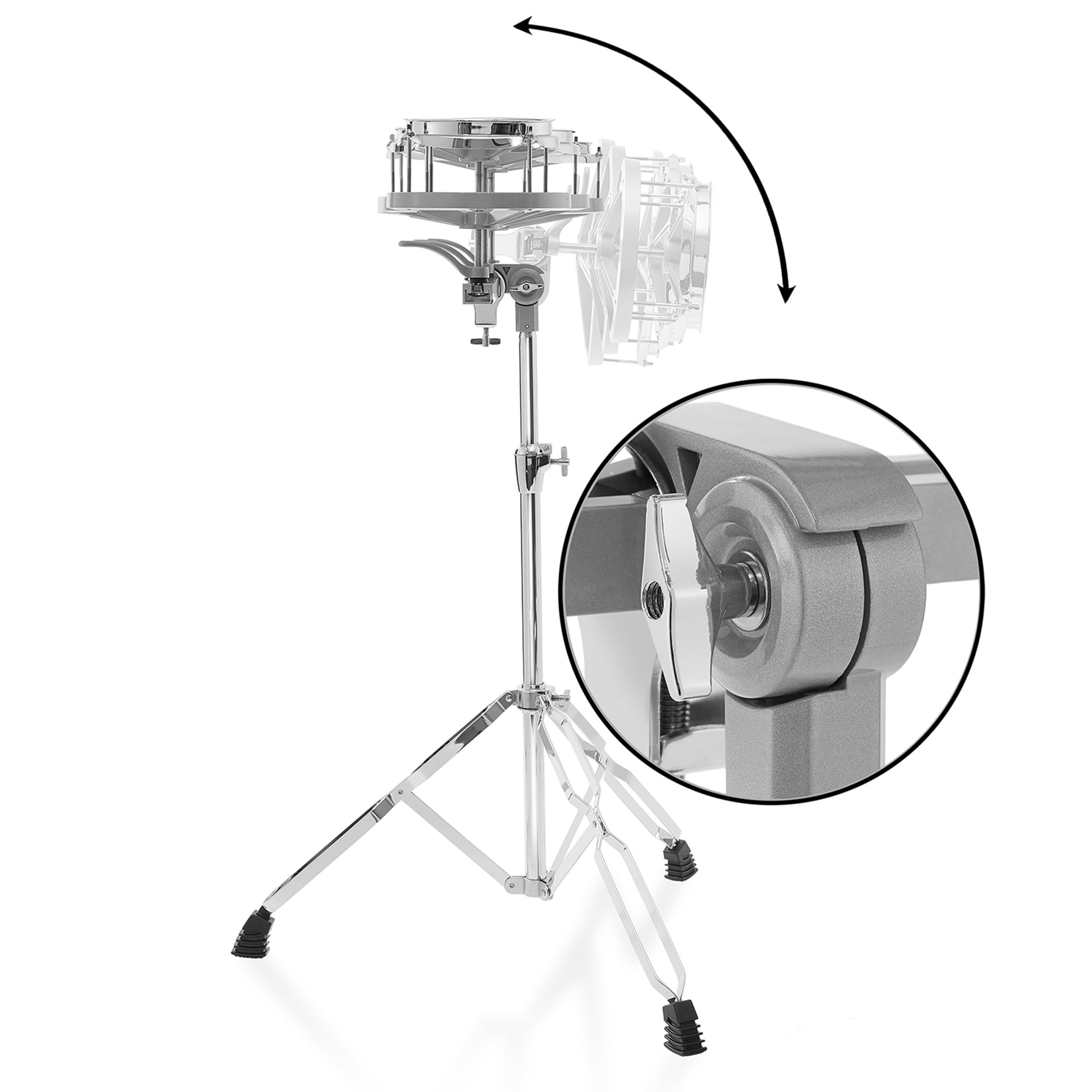 Gammon Percussion Roto Toms 6", 8", 10" Drum Set with Double Braced Stand & Tunable Heads