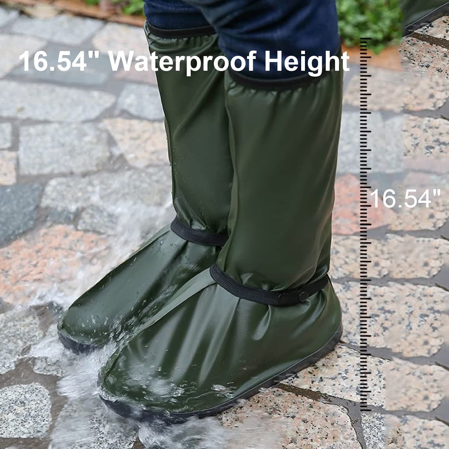 HEKEDES Waterproof Shoe Covers, Reusable & Foldable Rain Boot Shoe Cover