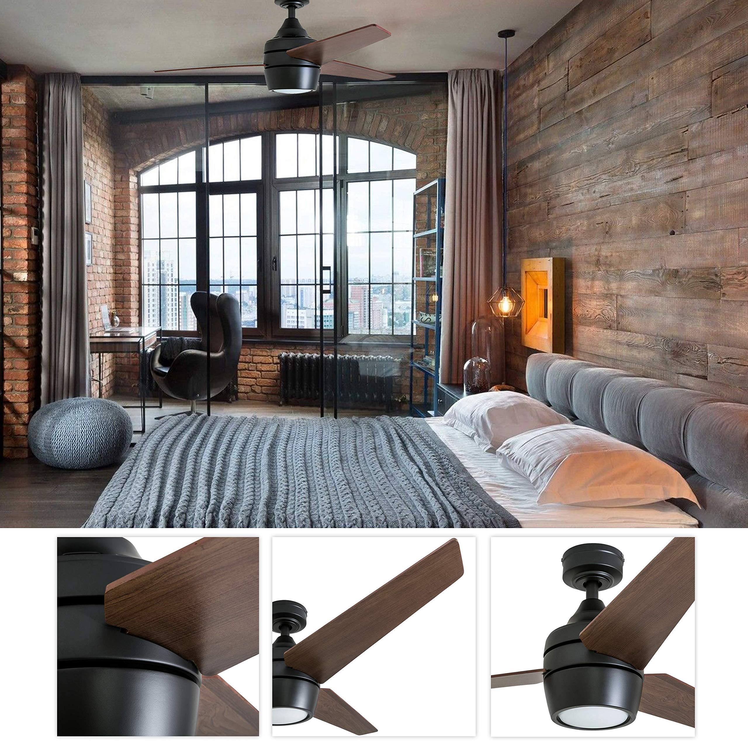 Honeywell Ceiling Fans 50603 Eamon Modern Ceiling Fan with Remote Control, 52β, Bronze (Renewed)