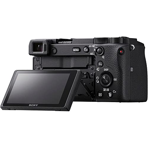 Sony a6600 Mirrorless Camera (ILCE6600/B) + 64GB Card + Card Reader + Case + Flex Tripod + Hand Strap + Memory Wallet + Cap Keeper + Cleaning Kit (Renewed)