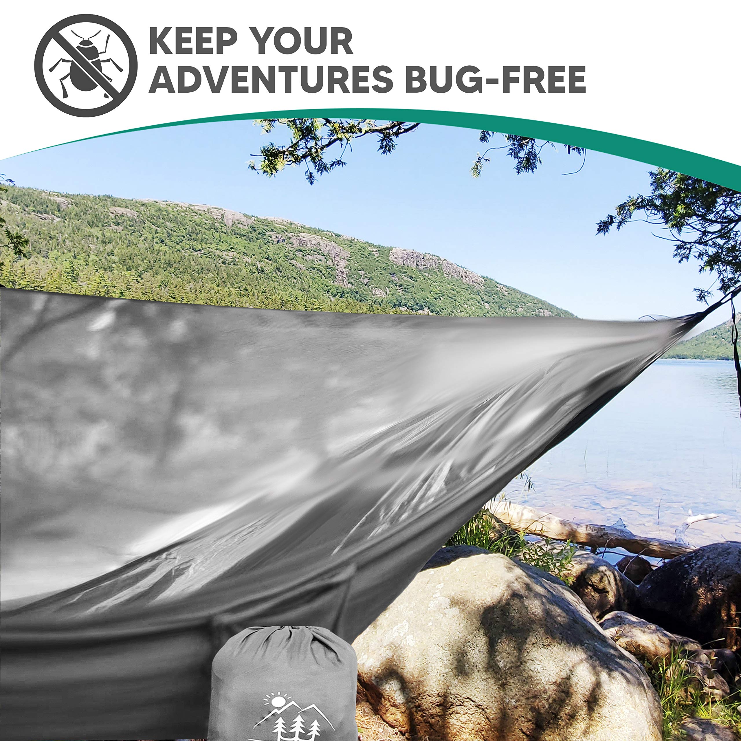 Hanging High Hammocks | The Adventurer Bundle to Get Hanging | Hammock, Straps, Carabiner, Mosquito Netting, Rain Tarp, Guy Lines and Stakes