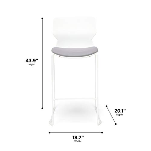 HON Basyx Contempo Guest Stool, 2 Pack, White/Charcoal