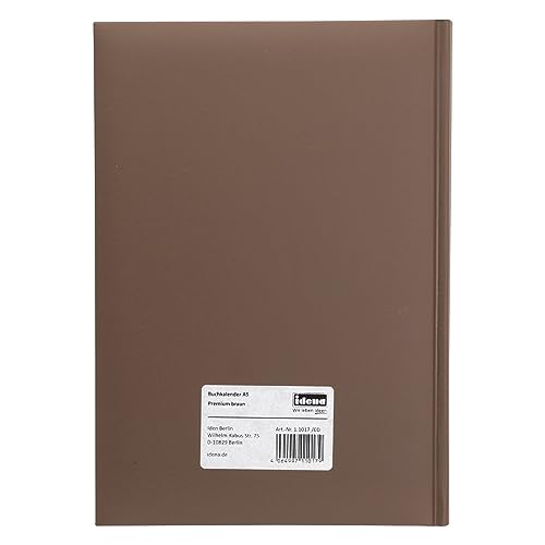 Idena 11017 Book Calendar 2024, DIN A5, Brown, 400 Pages, Hardcover Daily Planner with Ribbon