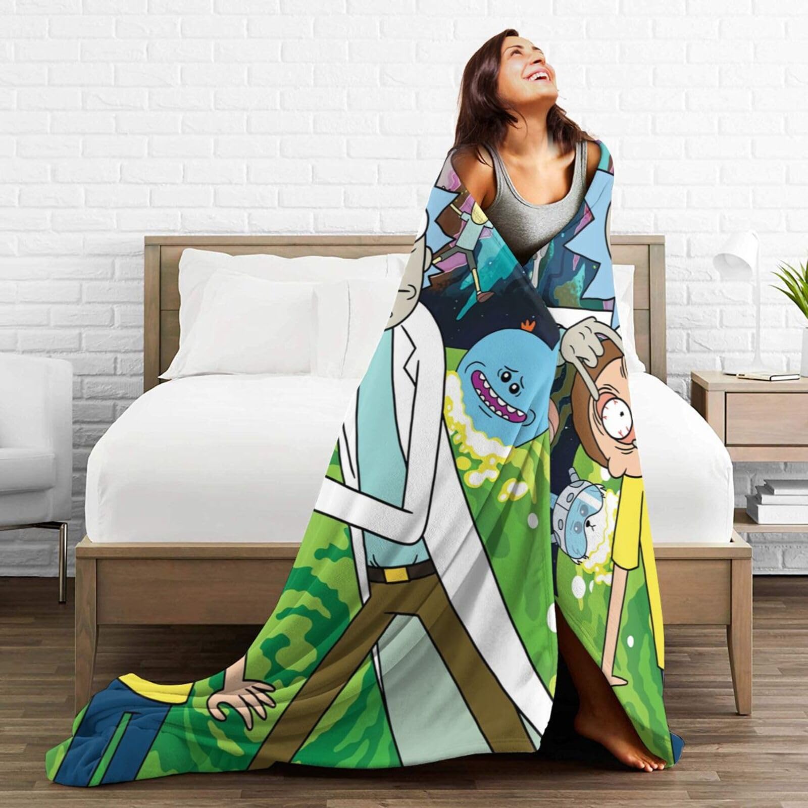 Funny Blanket Cartoon Blanket Warm Soft Throw Blanket for Sofa Bed Bedroom Living Room Dormitory Car 50"X40"