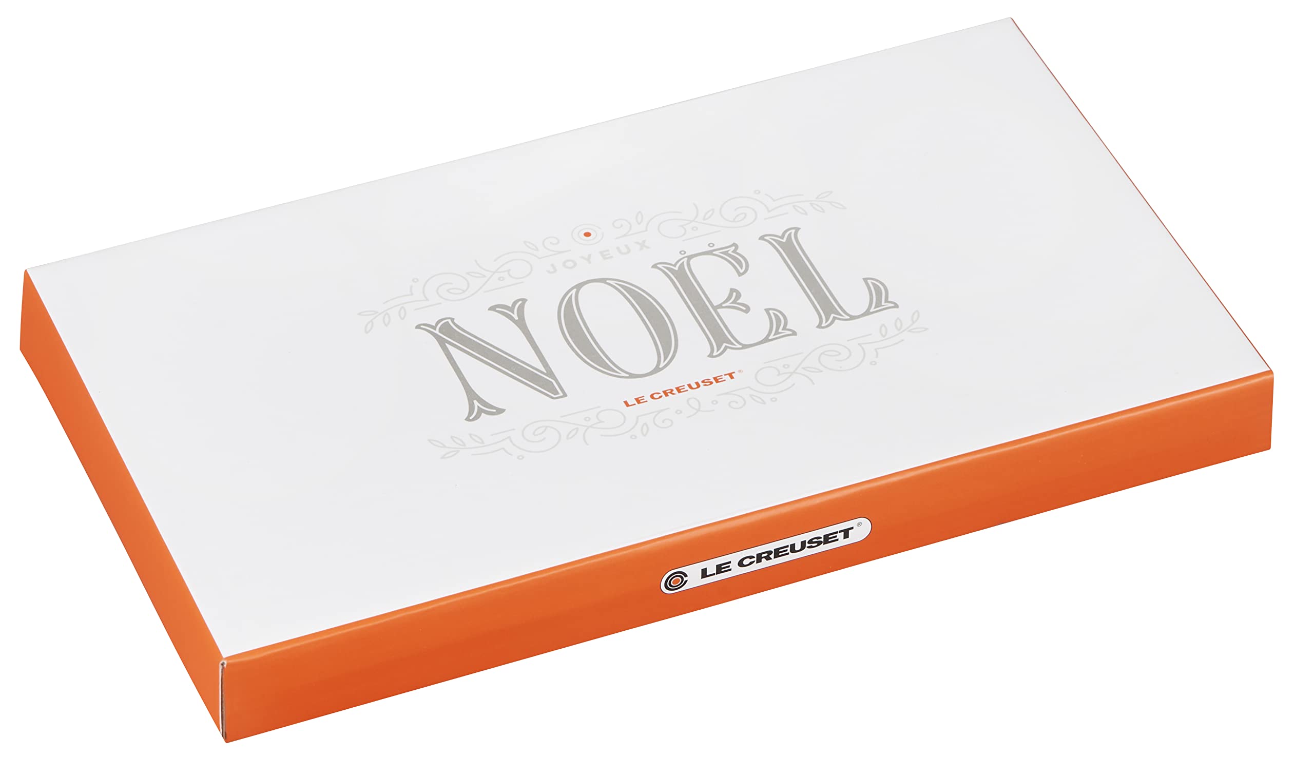 Le Creuset Noël Collection Stoneware Rectanguar Hostess Tray, White with Gold Rim