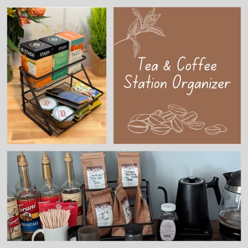WIRESPIRIT - Coffee Bar Organizer, Spice Rack with No Assembly Required β Storage and Organizer for Kitchen Countertop, Cupboard, Coffee Station, Medicine Cabinet, Bathroom - Bronze