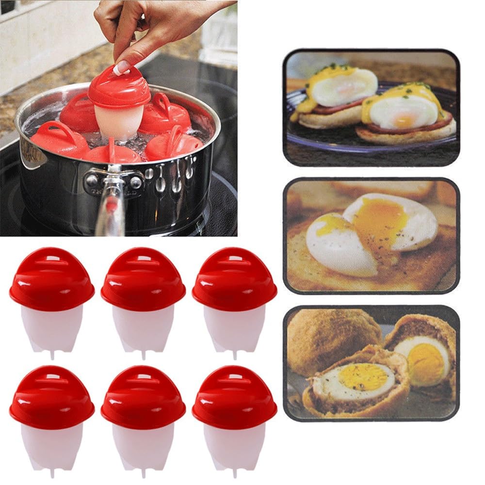 WolfuM Egg Crafter Cooking Pods,Egg Crafter Cooking Pods for Perfectly Shaped Eggs,Perfect Shape Eggs, Egg Molds, Egg Cooking Accessories, Kitchen Gadgets (Color : 6pcs)