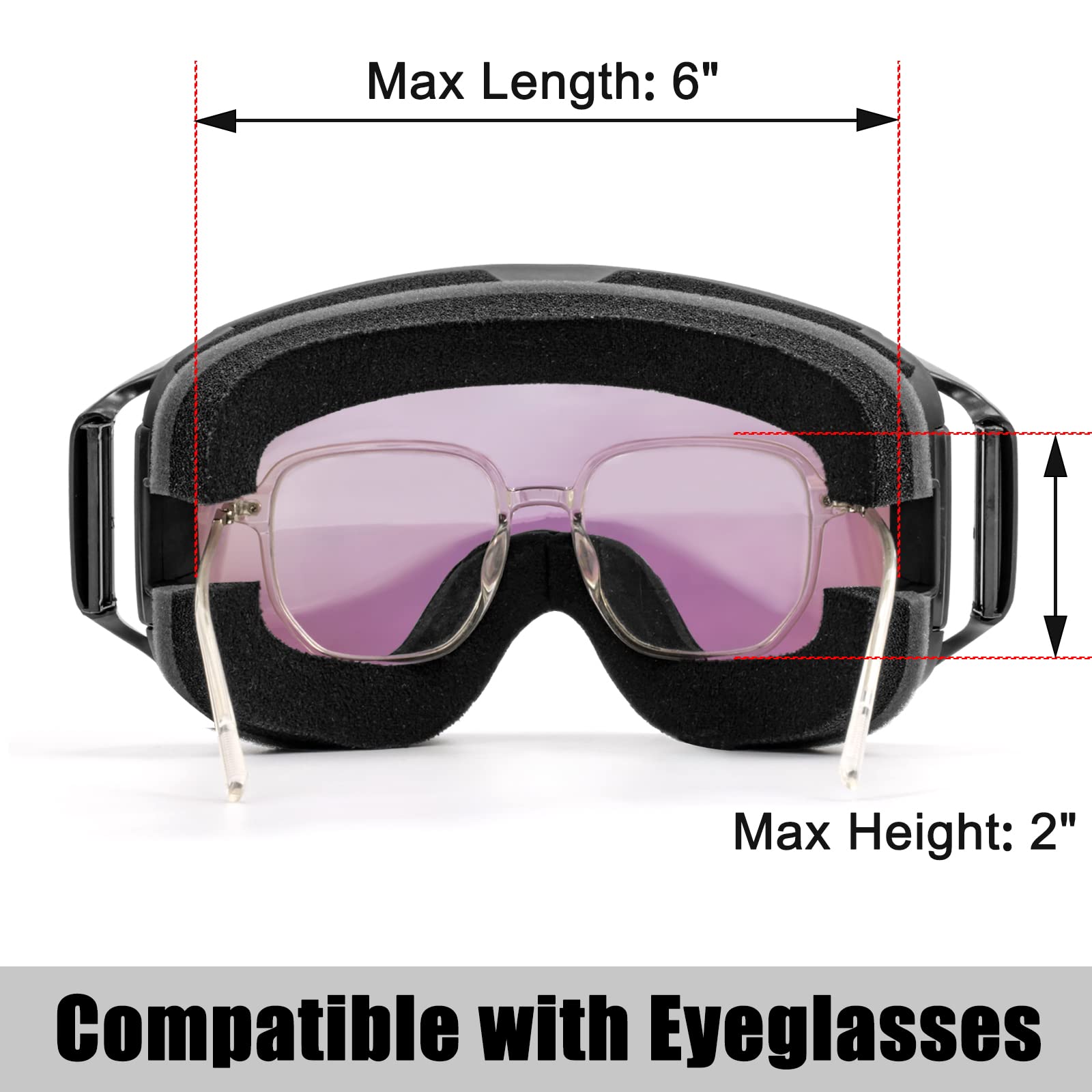 JiaTeums Men's and Women's Ski Snowboard Goggles, Anti-Fog, Adjustable, UV Protection