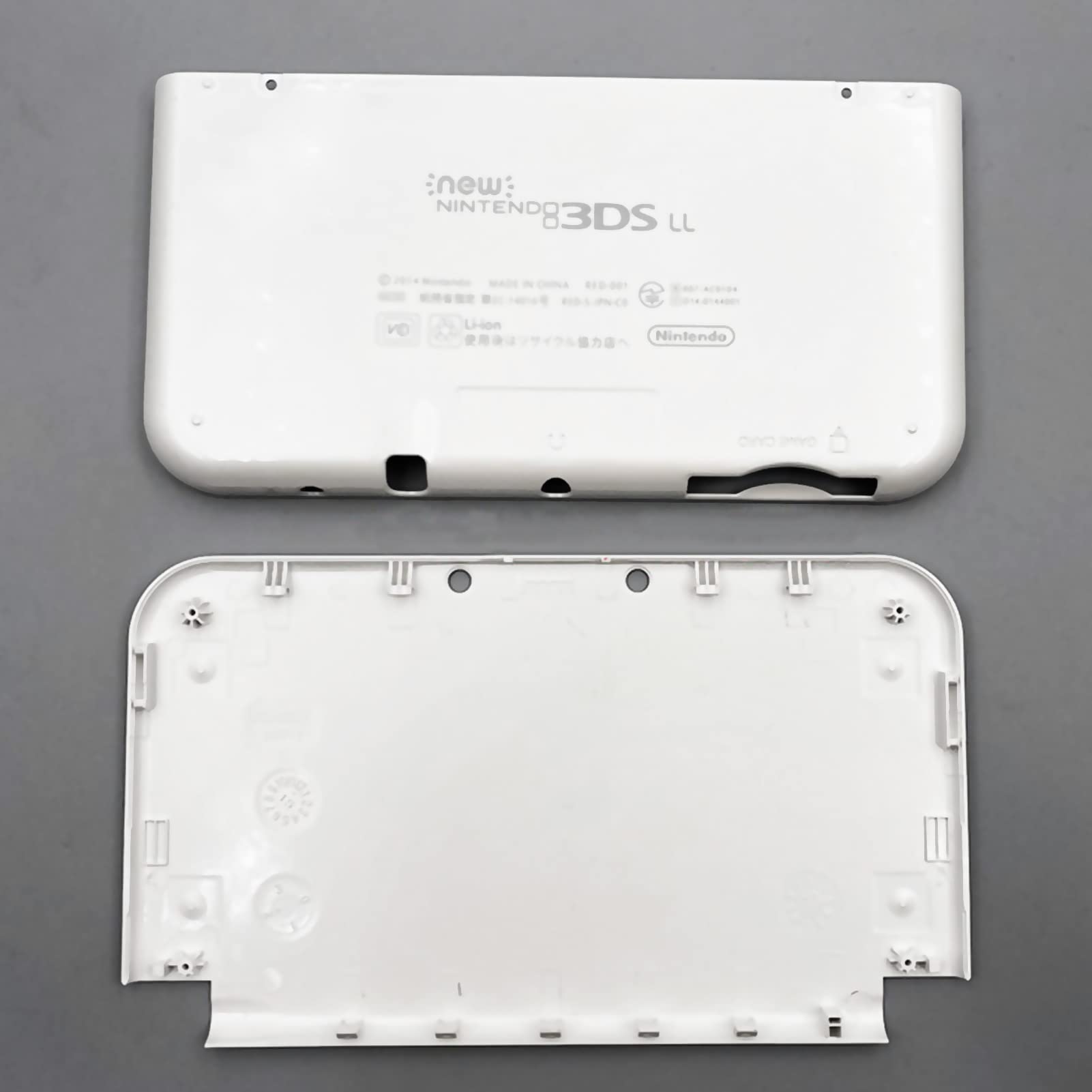 New for New3DS XL Top & Bottom Case Coverplate Shell White Replacement, for Nintendo New 3DS XL LL New3DSXL Handheld Console, Outer A/E Faceplate Casing Back Cover Plates 2 PCS Spare Parts