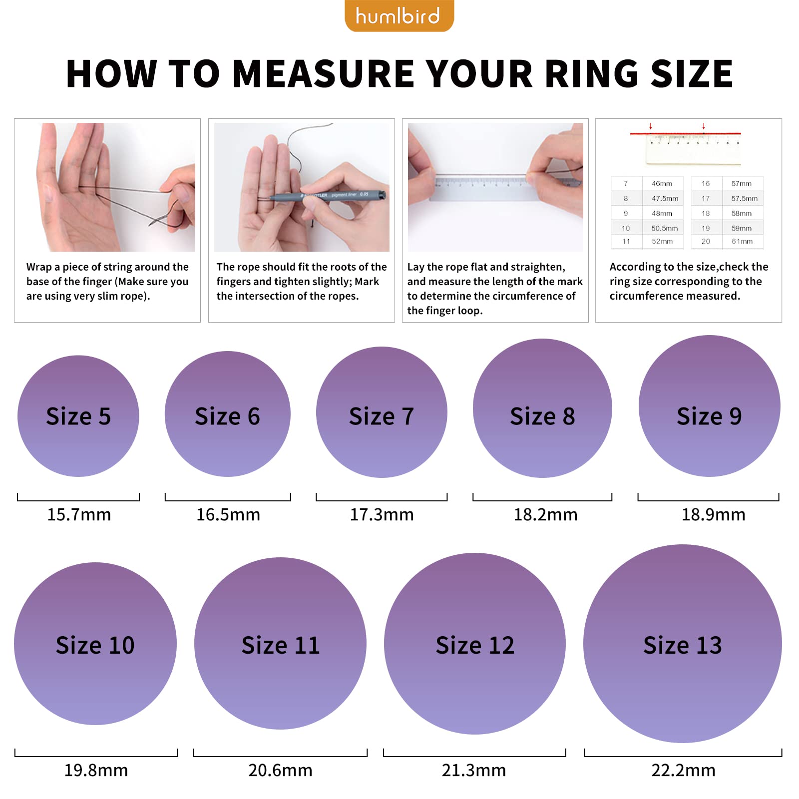 humlbird Adjustable Rings for Women Stackable Rainbow Silver White Gold Plated Cubic Zircon Wedding Promise Rings for Her… (Gold)