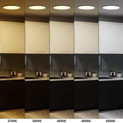 Good Earth Lighting Plano 17in. Direct Wire LED Flush Mount Ceiling Light Fixture in White, 2400 Lumens, Dimmable, 5 Color Temperature Selectable Settings, Energy Star Certified