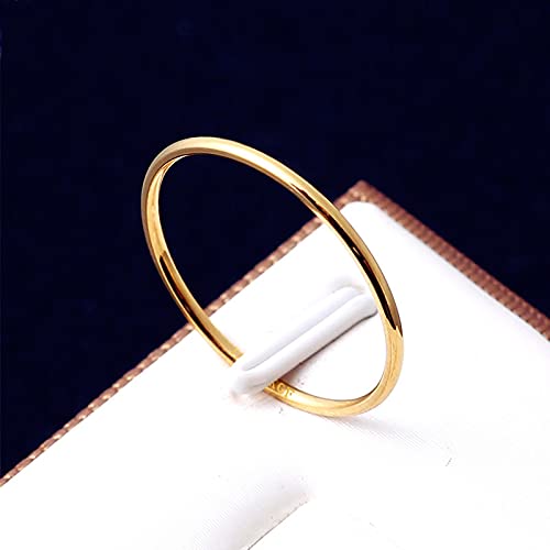JERYAQTQ 3pcs 14K Gold Filled Stacking Rings Set 2mm Arc Slim Signet Ring 1.2mm Thin Round Plain Statement Rings for Women Girls Minimalist Stackable Band Comfort Fit Size 6 to 8