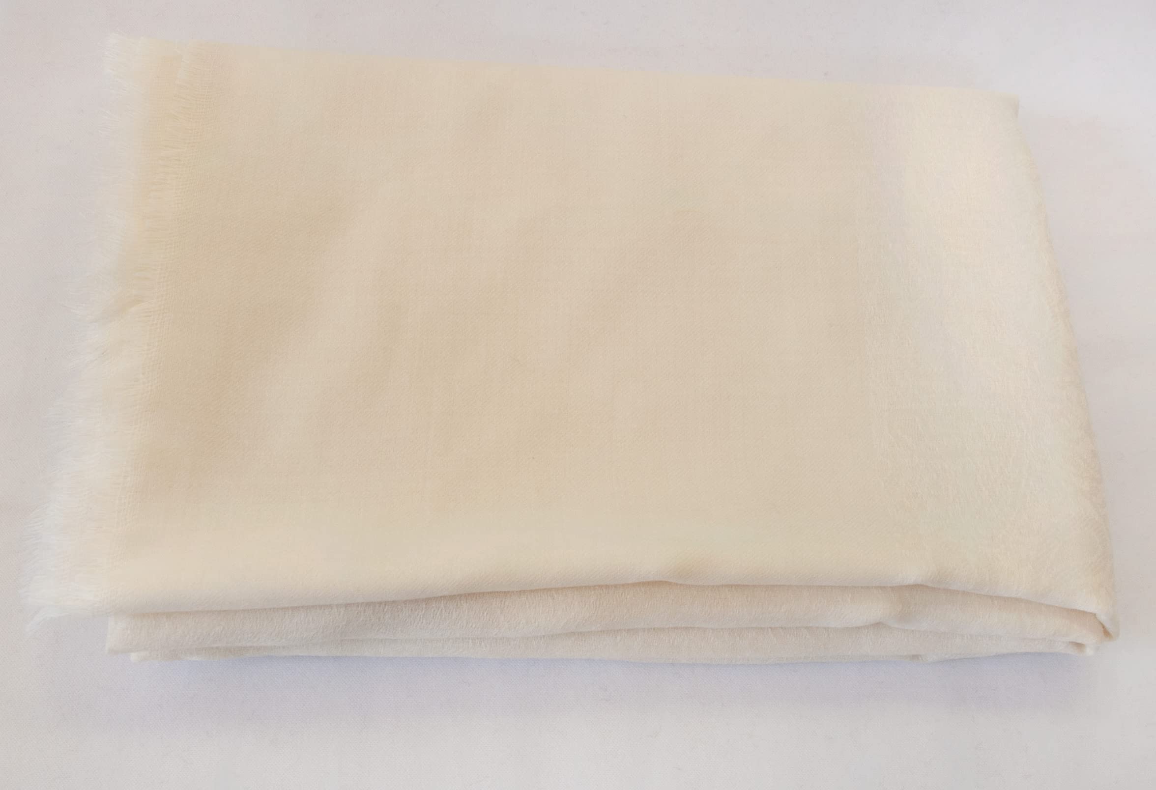 HERITAGE TRADING Extra Large Soft Wool Jamavar Shawl White-on-White Paisley Bridal Pashmina 100"x52"