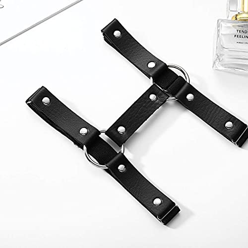 GEMILY Leather Leg Harness Black Goth Punk Thigh Chains Rave Accessories Party Thigh Holster Strap Leg Chain Body Chains for Women and Girls (1)