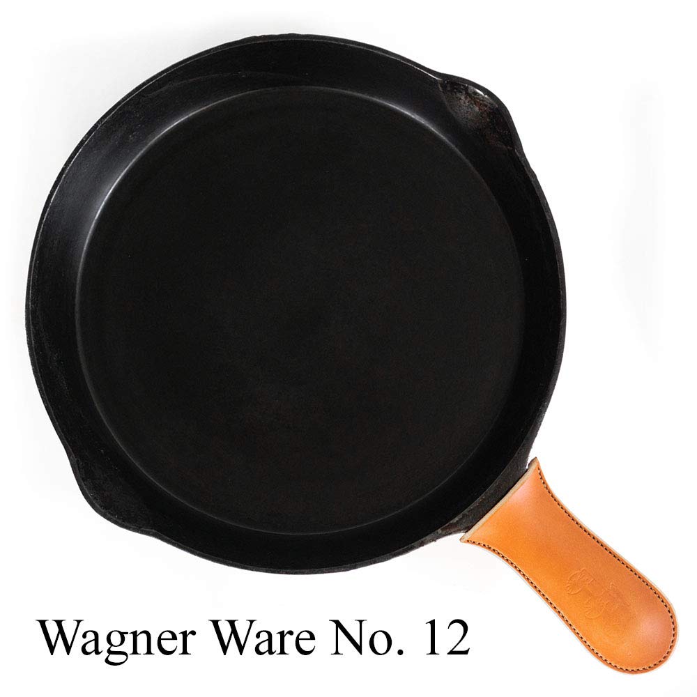 Leather Cast Iron Handle Cover - Extra Thick, Easy to Grip, Heat Resistant, Cast Iron Pot Holders - Best Skillet Handle Cover Works with Vintage Skillets, Lodge, Lancaster and More - Made in The USA