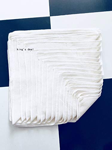 King's deal 20Pcs(15x15") Reusable Natural Pure Cotton Bamboo Steamer Cloth Fabric Round Steamers Rack Gauze Pad (20 white-square)