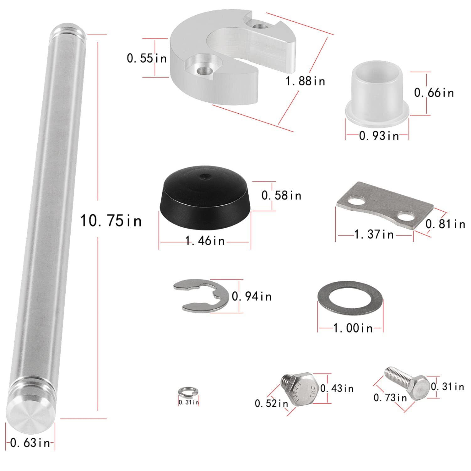 Hihitomorrow Trim Cylinder Pin Cap Bushing Hardware Kit 9B-116B for MerCruiser Alpha 1 Gen 2 for Alpha I Gen II Replace for SEI 9B-116