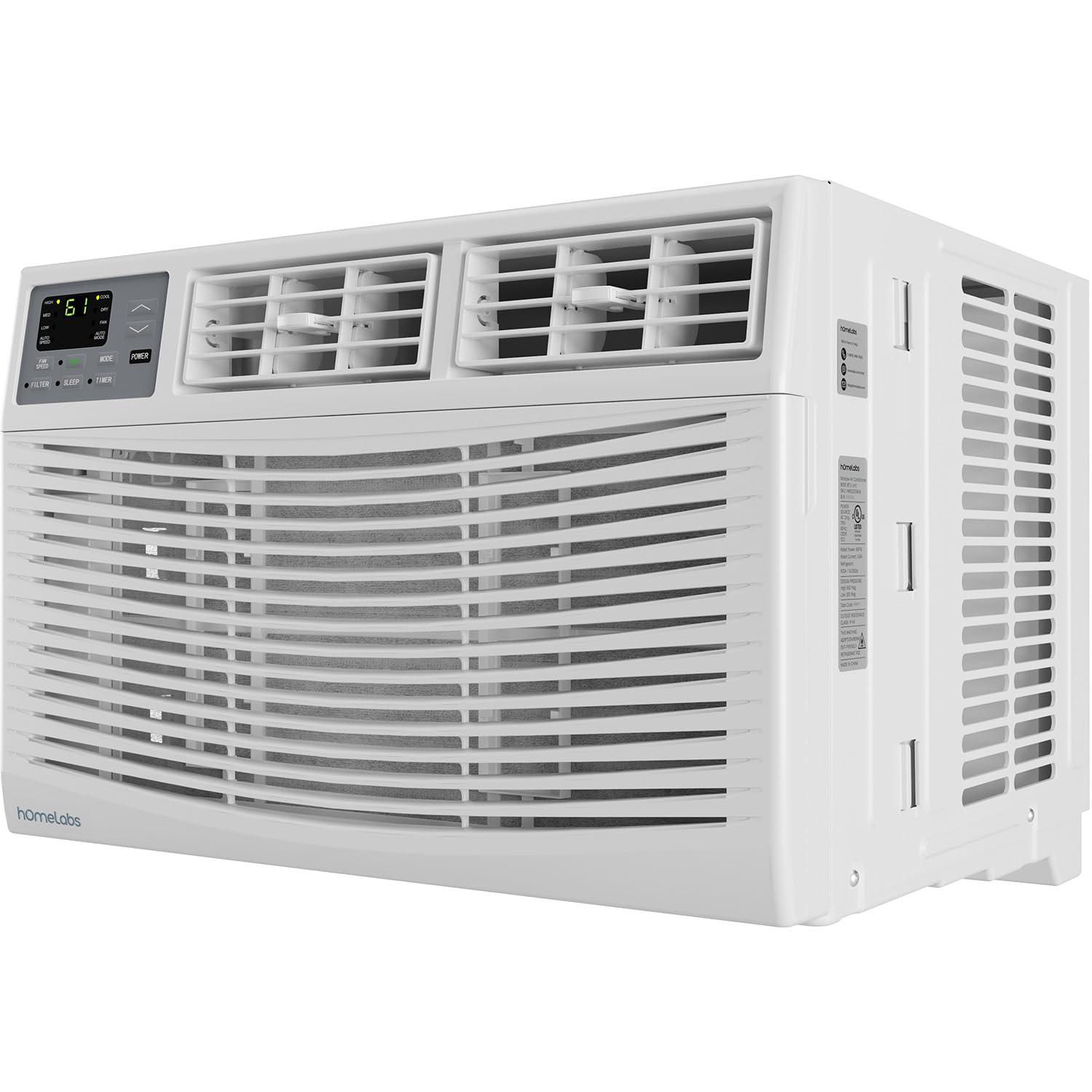 hOmeLabs Window Air Conditioner 8000 BTU - Energy Efficient, Digital Thermostat, Remote Control - Ideal for Rooms up to 350 Square Feet