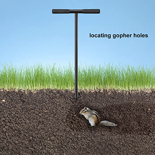 Soil Probe Rod, 48inch Adjustable Ground Rod with T-Handle - Metal Soil Probe for Plumbing Tool, Locating Septic Tank, Landscaping Garden Tool
