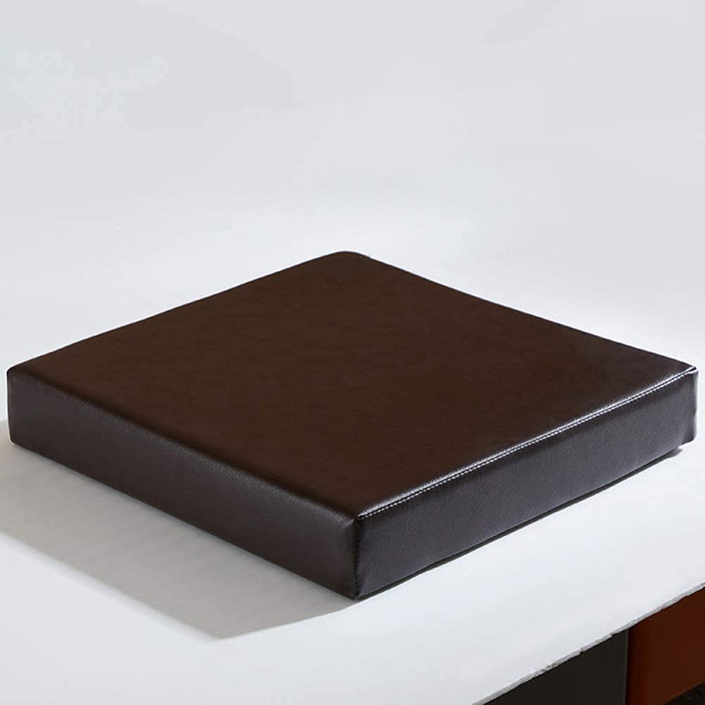 Leather Thick Not-Slip Chair Pads,Memory Foam Replacement Mat,Soft Chair Pads with Zipper,Waterproof Removeable Square Durable Seat Cushions for Sofa Dining Chair Office Home
