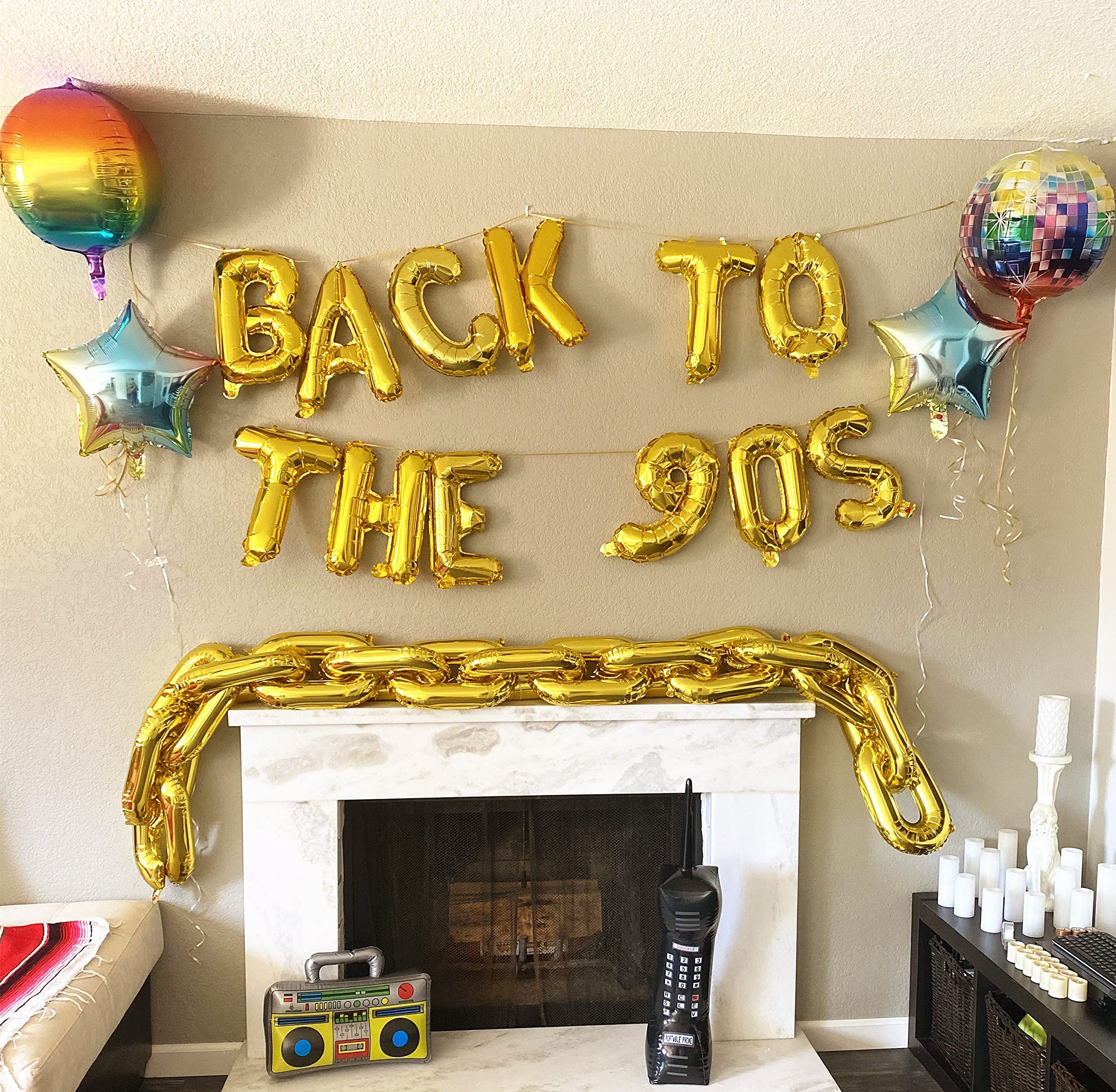 JeVenis Back to the 90s Birthday Party Balloon Banner, 90s Themed Decorations, 1 Count