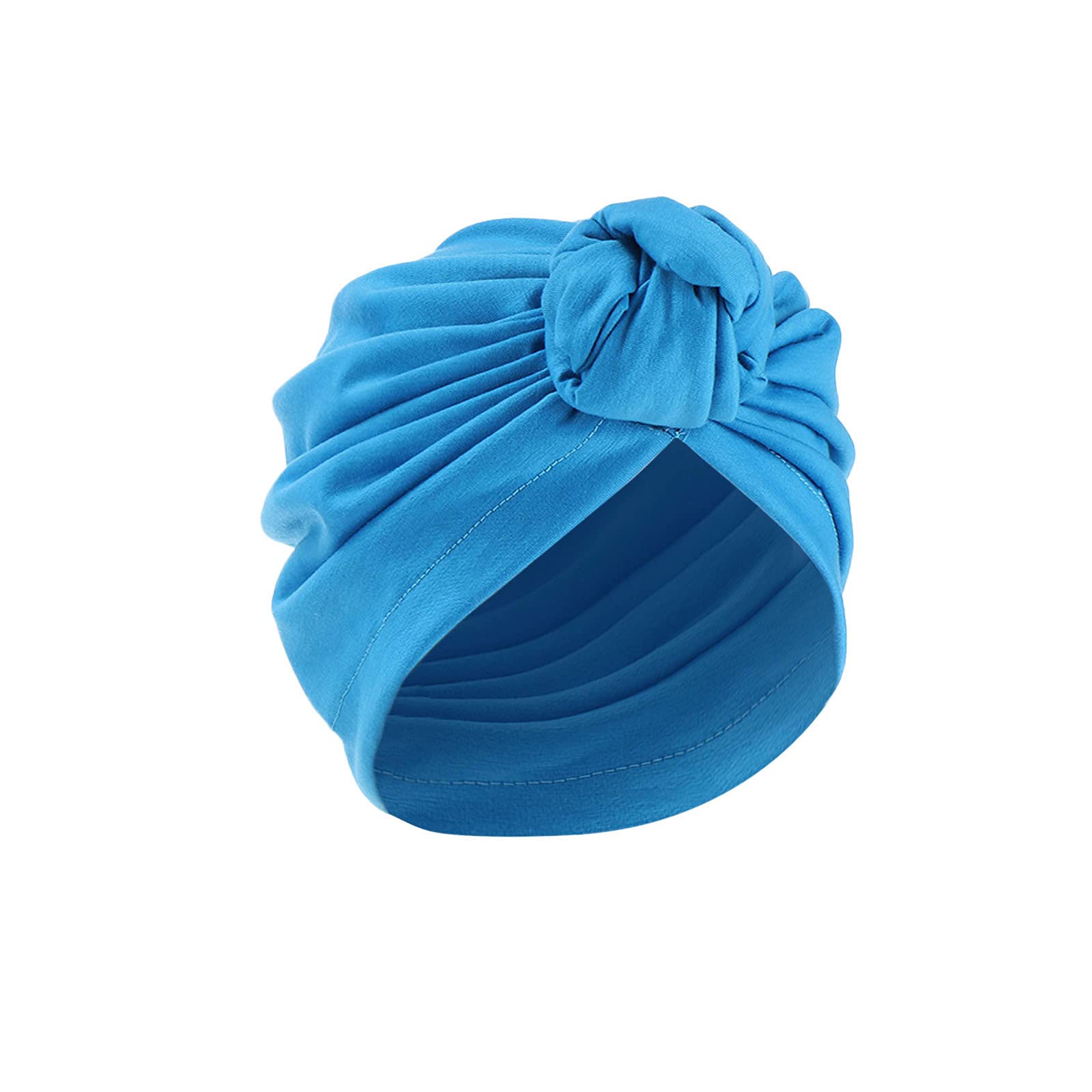 Headscarf for Sleeping Pre-Tied Twisted Braid Hair Covers Soft Silky Scarfs for Cancer Hair Loss Sleep Caps Beanie Blue
