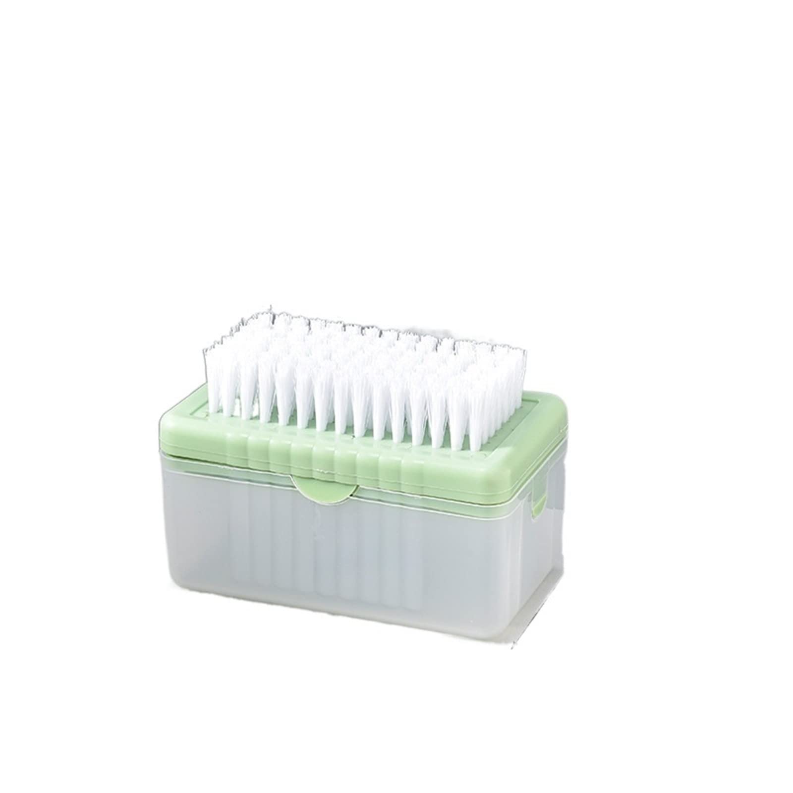 INKSKI Square Soap Travel Case Multifunctional Soap Foaming Box Hands-Free Toilet Roller Soap Box with Laundry Brush (Color : Green)