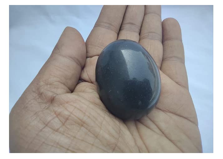 SynSpiritStore Original Shaligram/Shalagram Shila Stone (Approx. 6~9 cm) for Lord Vishnu Pooja and Tulsi Pooja, Nepal Gandaki River Stone