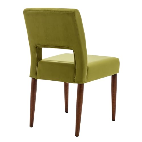Haplized Accent Chairs Set of 2, Velvet Chairs with Solid Woood,Upholstered Dining Chairs for Living Room, Kitchen, Bedroom, Beauty Room,Dining room (Green, Set of 2)