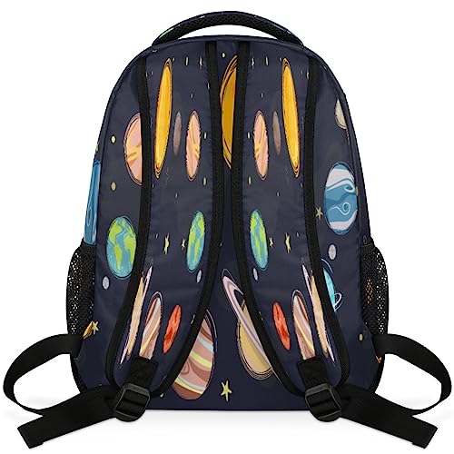 Solar System Star Kids Backpack for Boys Girls, 16 Inch School Backpack Outer Space Planets Bookbags Elementary School Bag Travel Laptop Backpacks Casual Daypack