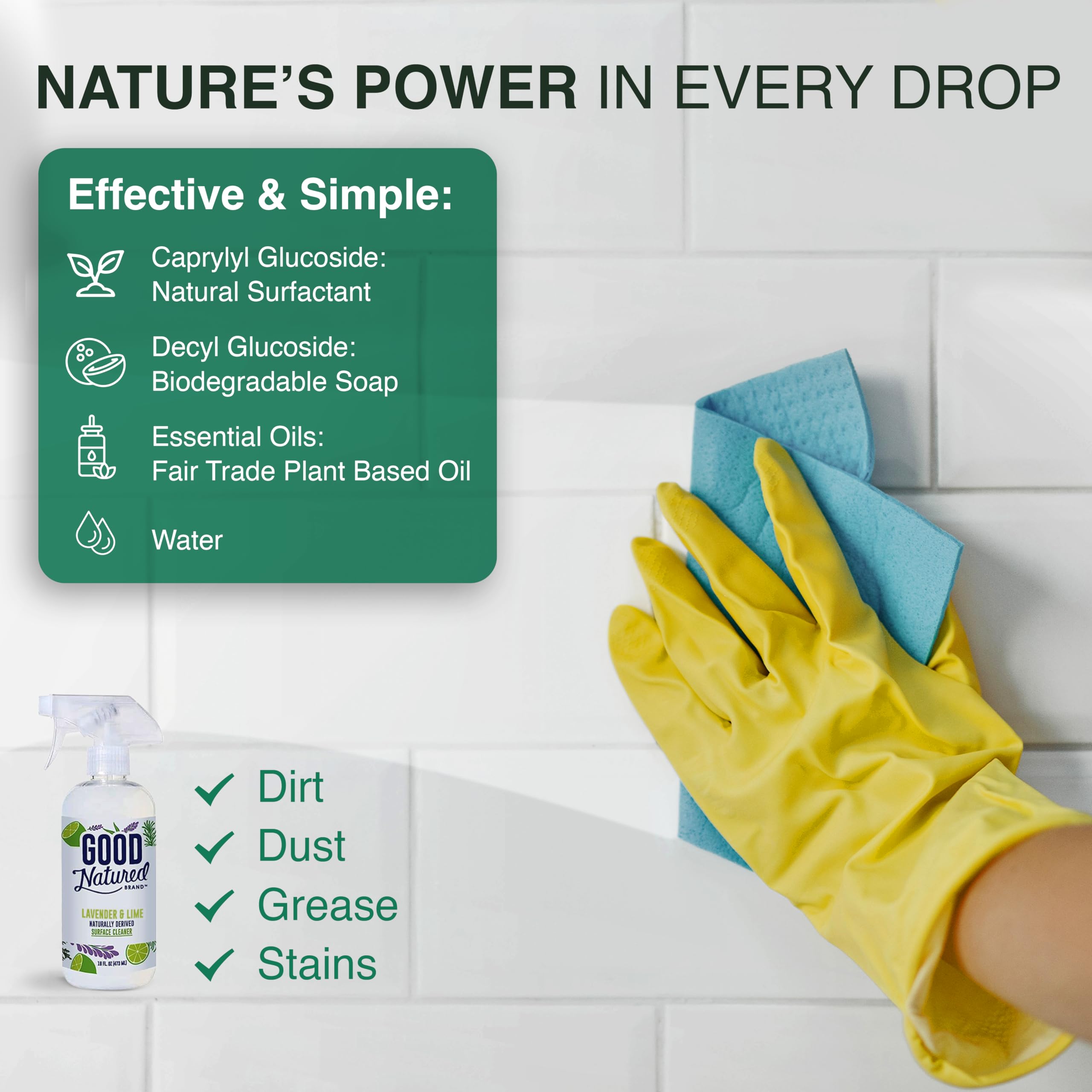 Good Natured Brand Multi-Surface Cleaner (Lavender & Eucalyptus, 16 Fl Oz (Pack of 1))