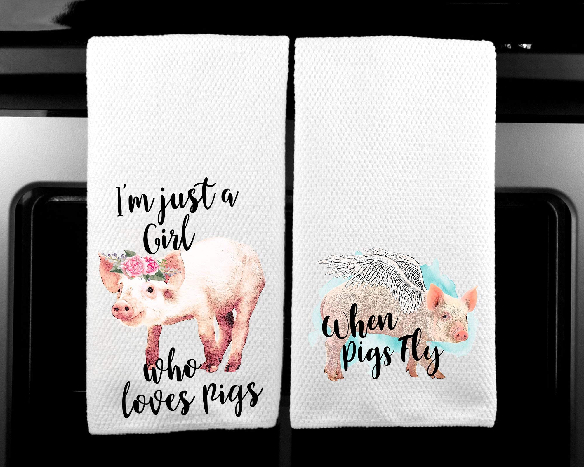 Just a Girl Who Loves Pigs and When Pigs Fly Floral Gift for Friend Set of 2