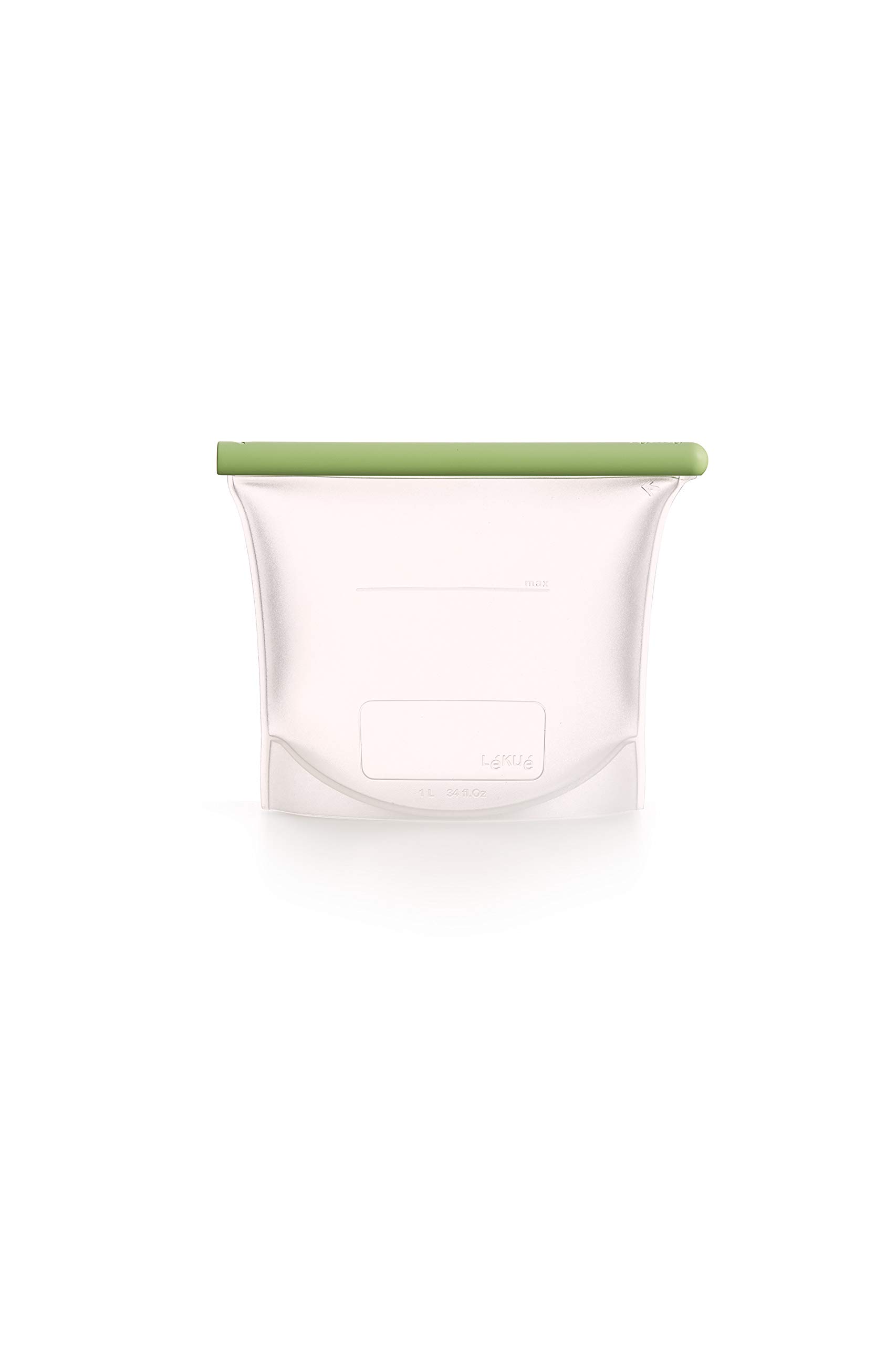 Lekue Silicone airtight Storage, 1000ml/4.25cups Reusable Food Bag, 4.25 cups, frost