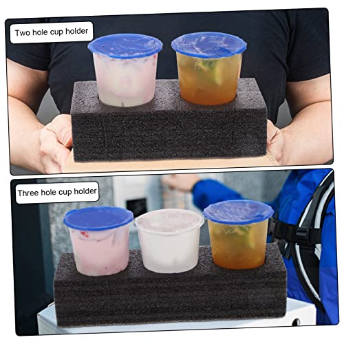 JEWEDECO Takeout Cup Holder 4 Pcs Cup Holder Drink Holder for Couch Black Coffee Cups Black Tray Drink Carrier Tray Beverage Carrier for Drink Carry Holder Coffee Carrier for Cup Holders