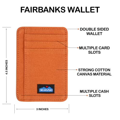 KAVU Fairbanks Double Sided Slim Cotton Canvas Wallet-Sierra