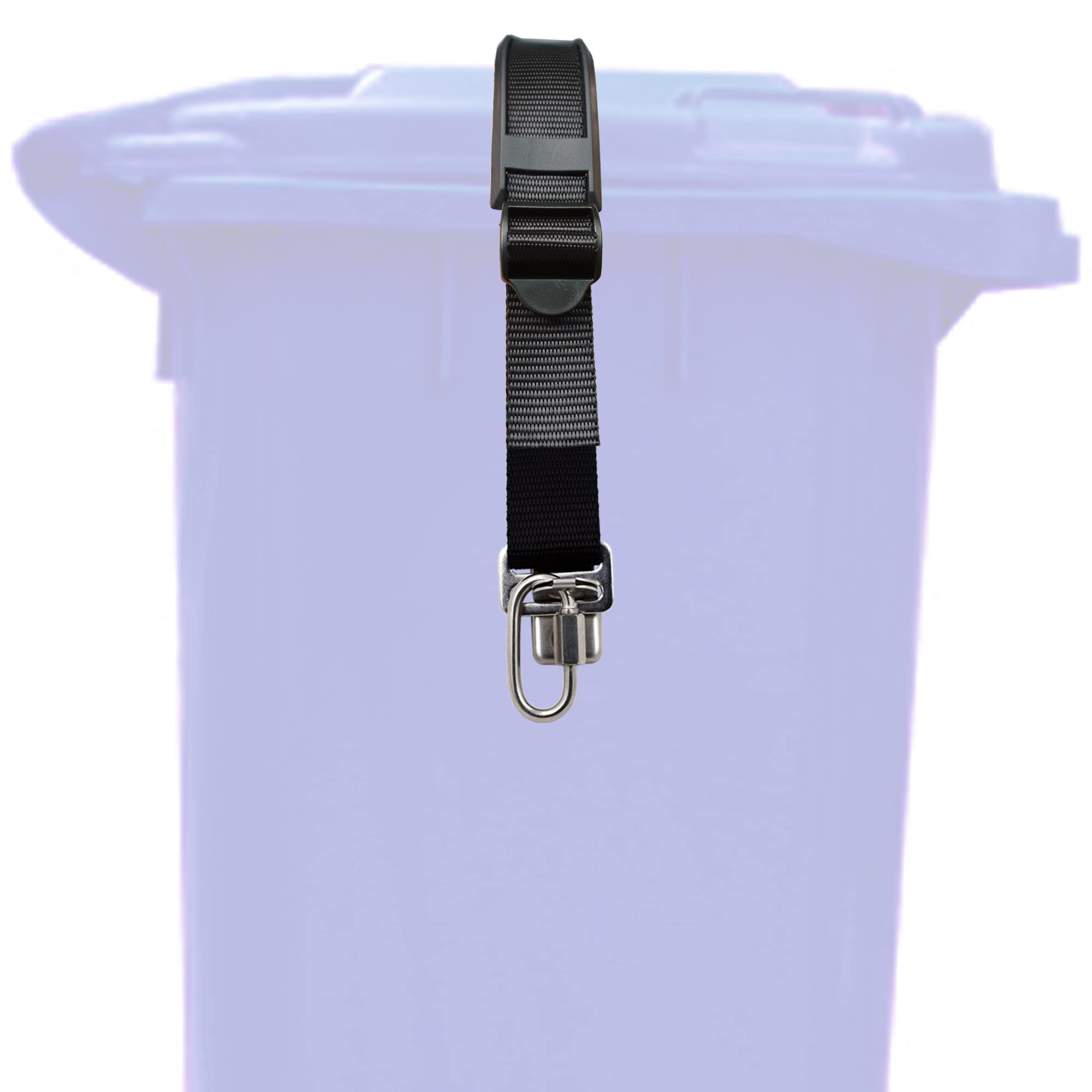 YYST Bin Strap Garbage Lock Trash Can Lid Strap Outdoor Garbage Can Strap One Piece - No More Mess !