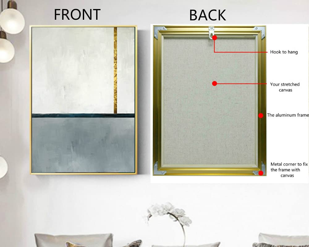 GVS-ART DIY Metal Floating Frame for 24X36 Canvas Painting Art,1 1/4"(3.2cm) Depth, Floater Frame,Mental Frame Kit, Cut to Pieces,Not Include Canvas or Mat.Black Frame