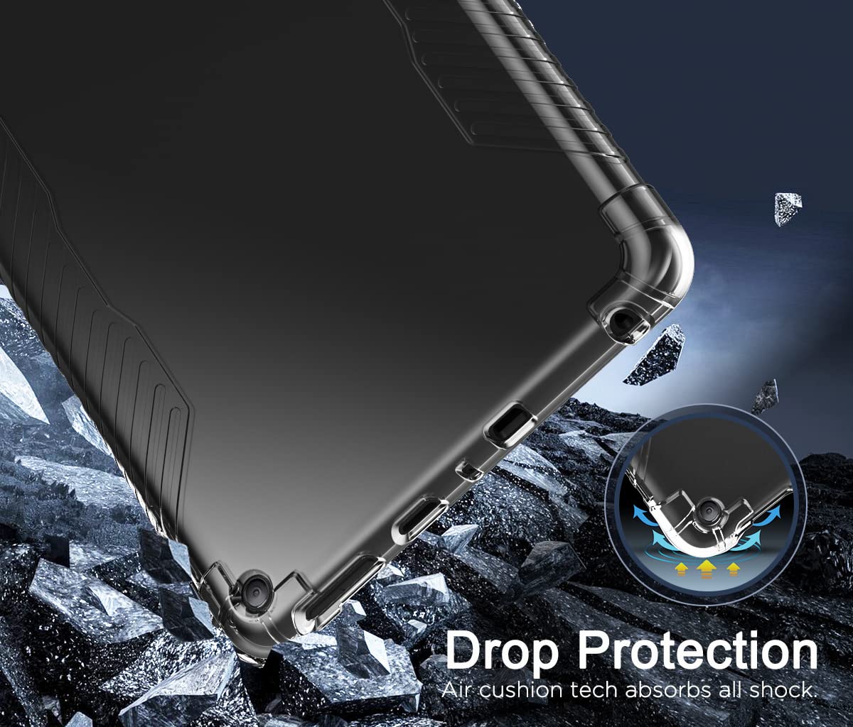 MoKo Case for All-New Amazon Kindle Fire HD 8 & 8 Plus Tablet (10th Generation-2020 Release) 8", Ultra Clear Soft Flexible Transparent TPU Skin Bumper Back Cover Shell, Clear