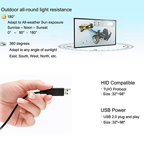 GreenTouch 49 Inch Interactive 16 Points Multi-Touch Infrared Touch Overlay 49 inches IR Touch Screen Panel Infrared Touch Frame USB Free Driver HID Compatibleā¦