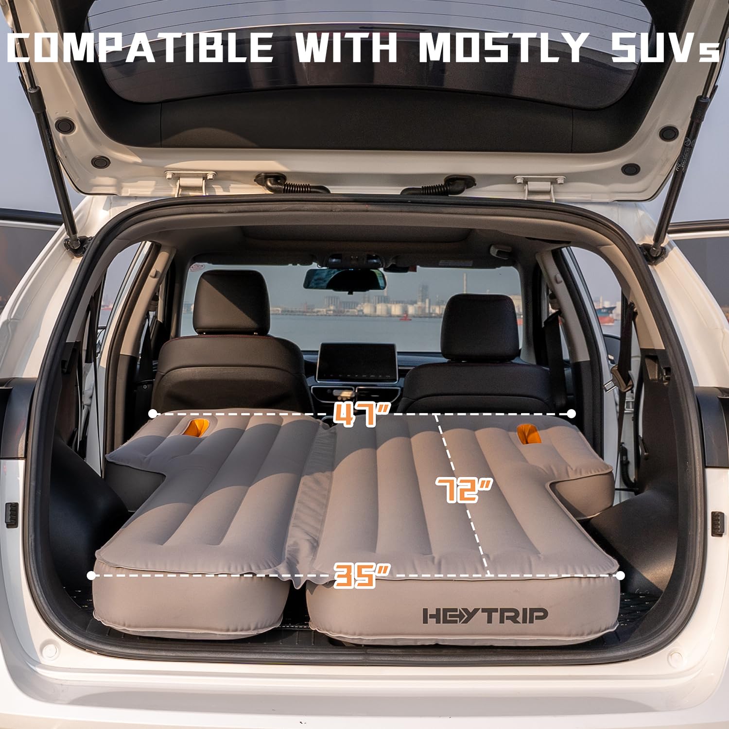 HEYTRIP SUV Inflatable Air Mattress for Car Camping, 4 Inch Thickened Car Camping Bed, Adjustable Firmness Sleeping Pad for 2 Persons (72 x 47 x 4 Inch)