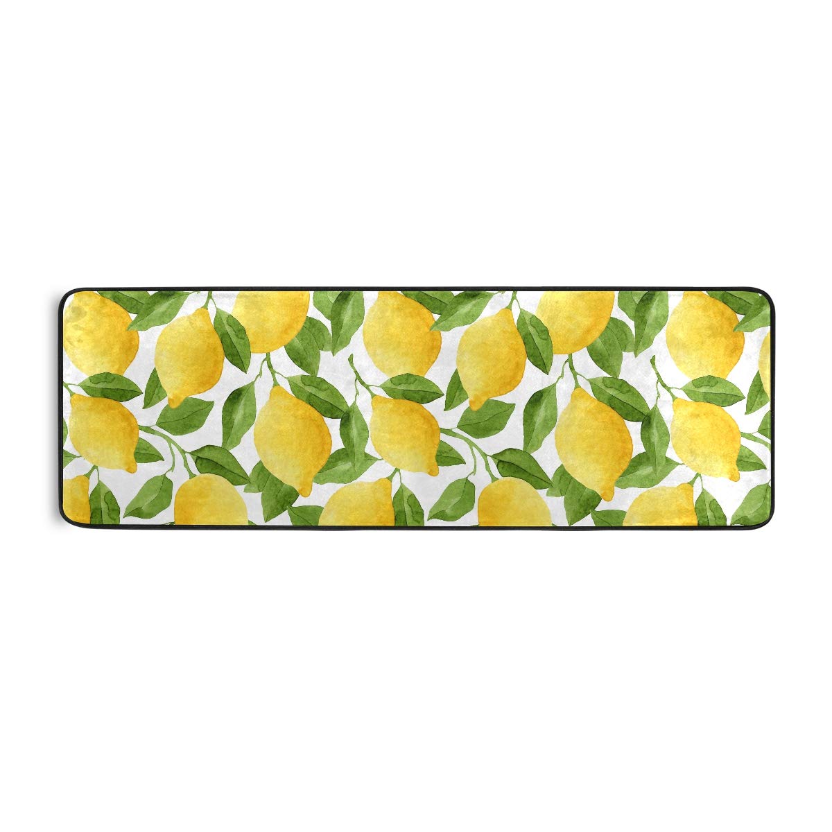 Lemon Bath Rug Runner Yellow Lime Tree Non Slip Area Mat Rugs for Bathroom Kitchen Entryway Shaggy Rug Soft Bedroom Carpet 72"x 24"