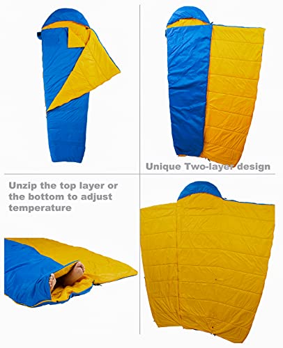 iClimb 1 Anti-Sinking Folding Chair and 1 Super Easy Assemble Cot and 1 Two-Layer 3M Thinsulate Insulation Warm Sleeping Bag Bundle, Ultralight Compact for Single Person Backpacking Camping